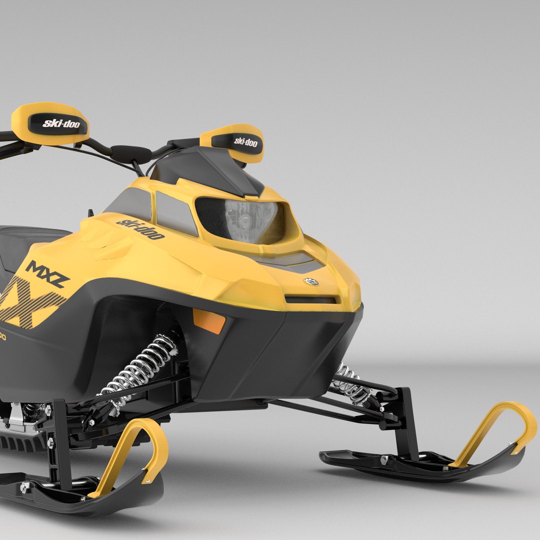 Snowmobile Ski-Doo MXZ 200 Black-Yellow 2025 3D - TurboSquid 2298136