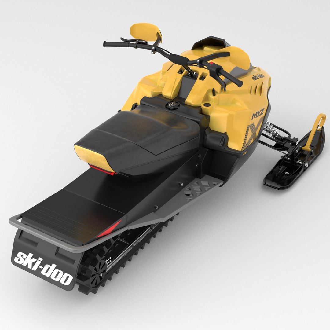 Snowmobile Ski-Doo MXZ 200 Black-Yellow 2025 3D - TurboSquid 2298136