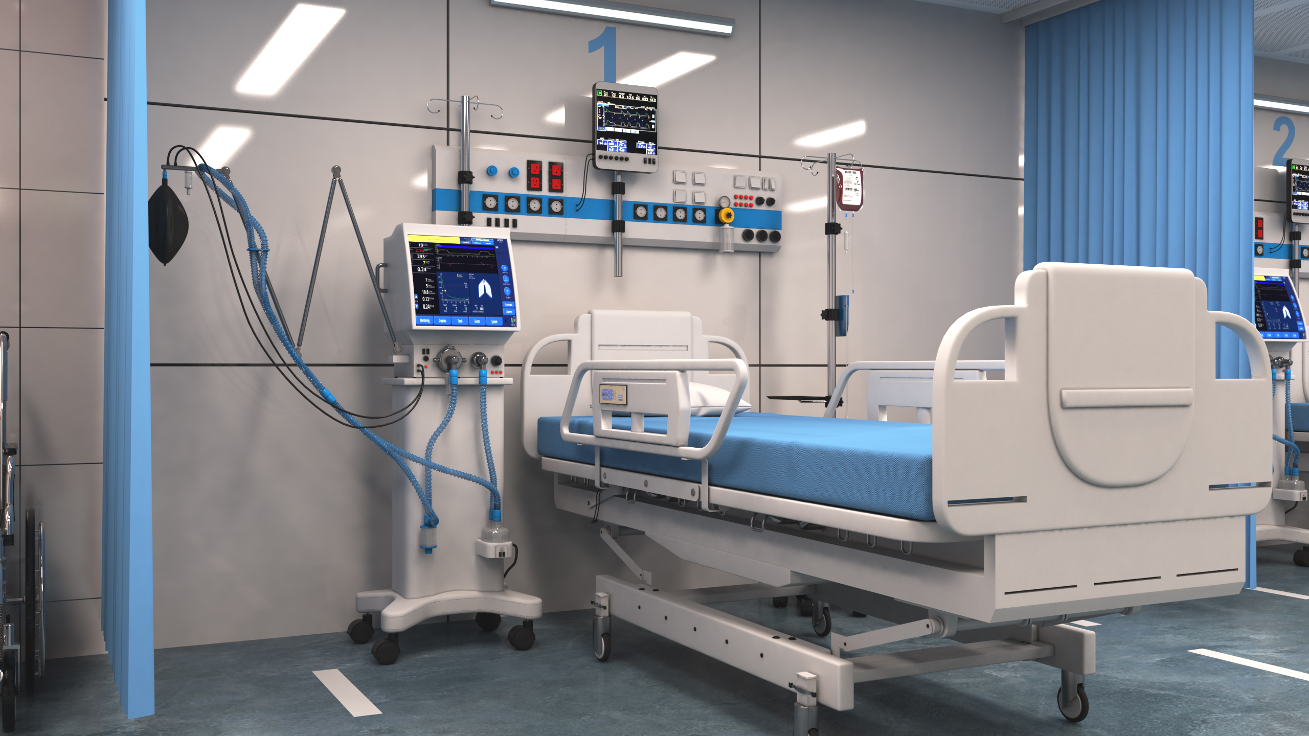 3D Hospital Ward Interior - TurboSquid 1860049