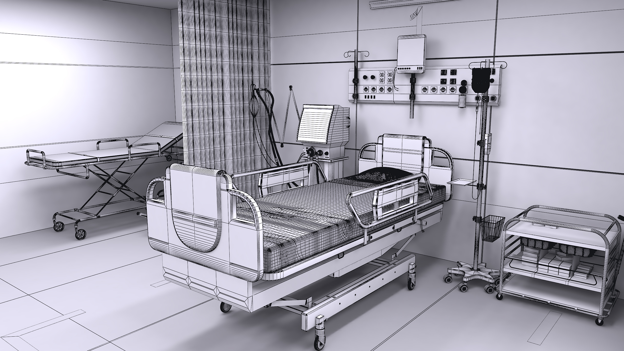 3D Hospital Ward Interior - TurboSquid 1860049