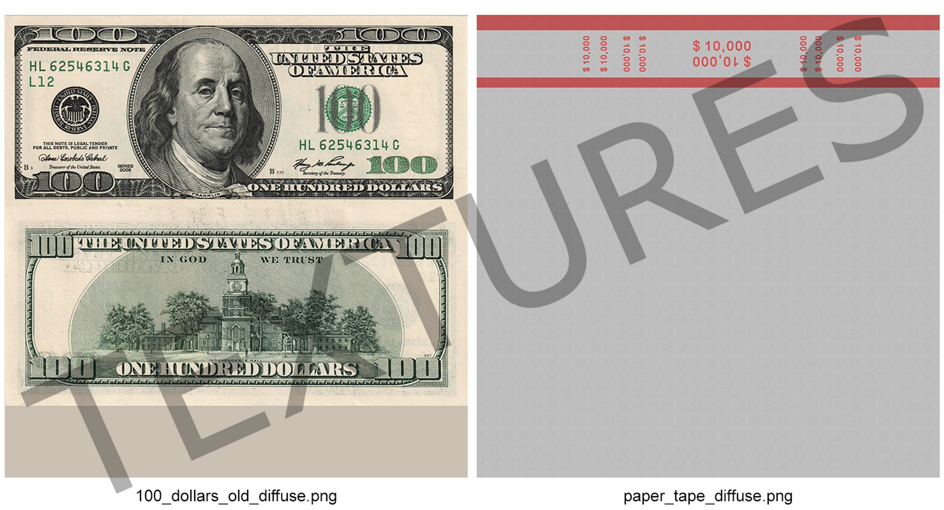 3D 100 Dollar Bills Pack - TurboSquid 1230752