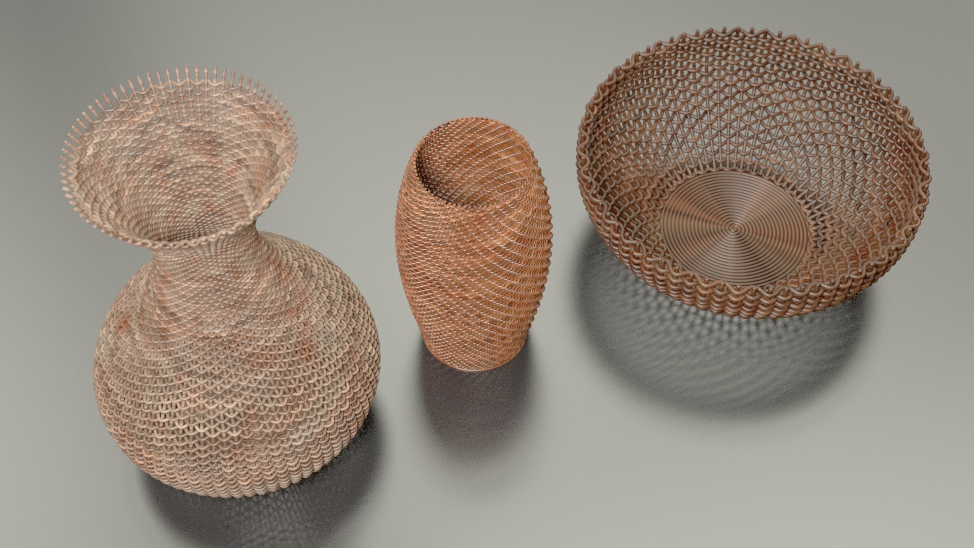 Wicker Baskets Hight Poy Models 3D model - TurboSquid 1784053
