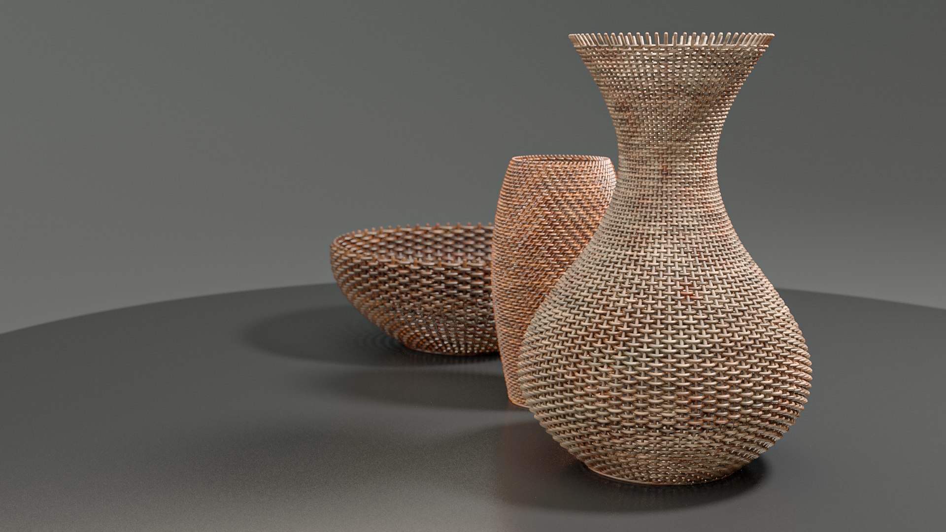 Wicker Baskets Hight Poy Models 3D model - TurboSquid 1784053