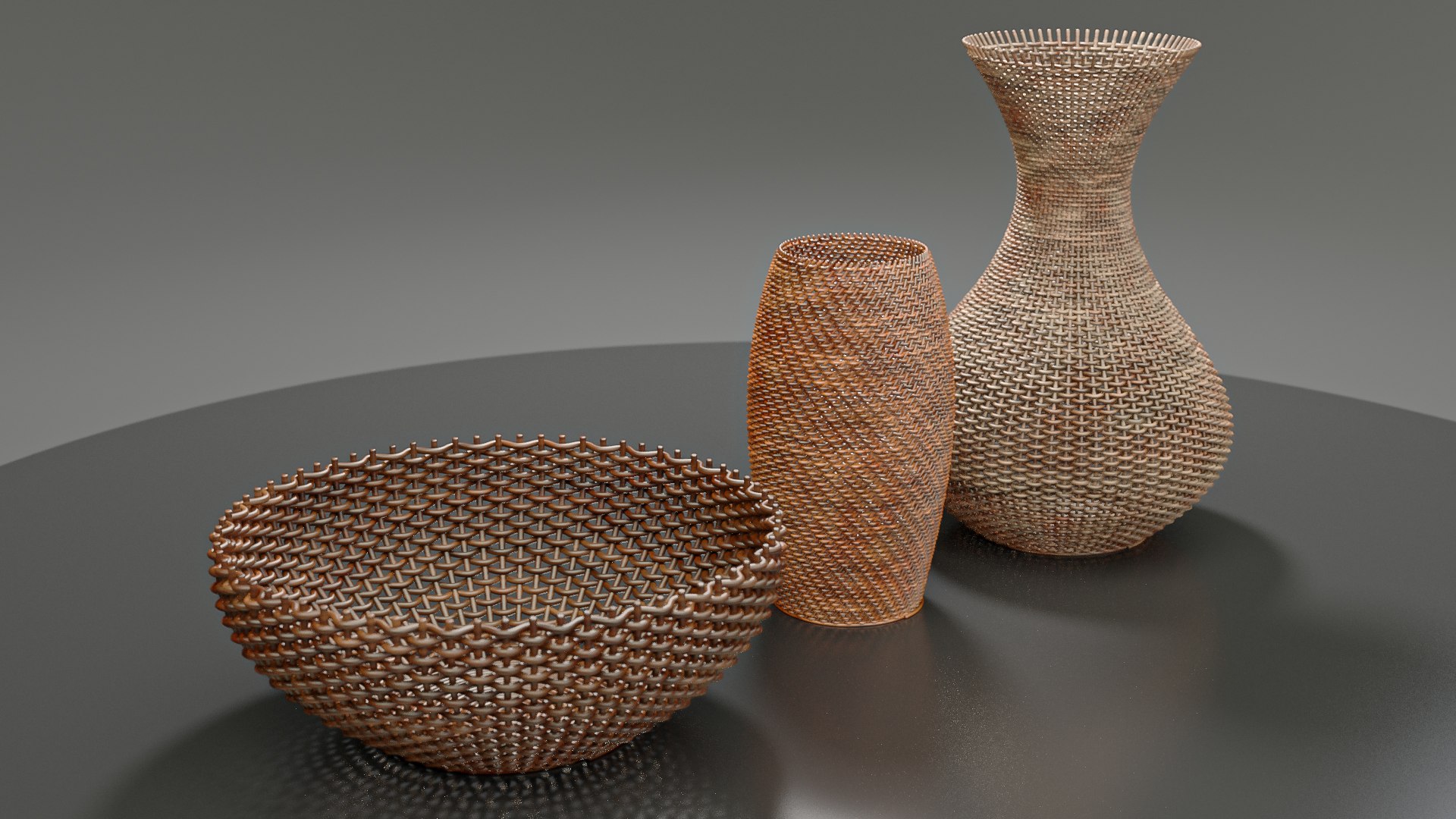 Wicker Baskets Hight Poy Models 3D model - TurboSquid 1784053