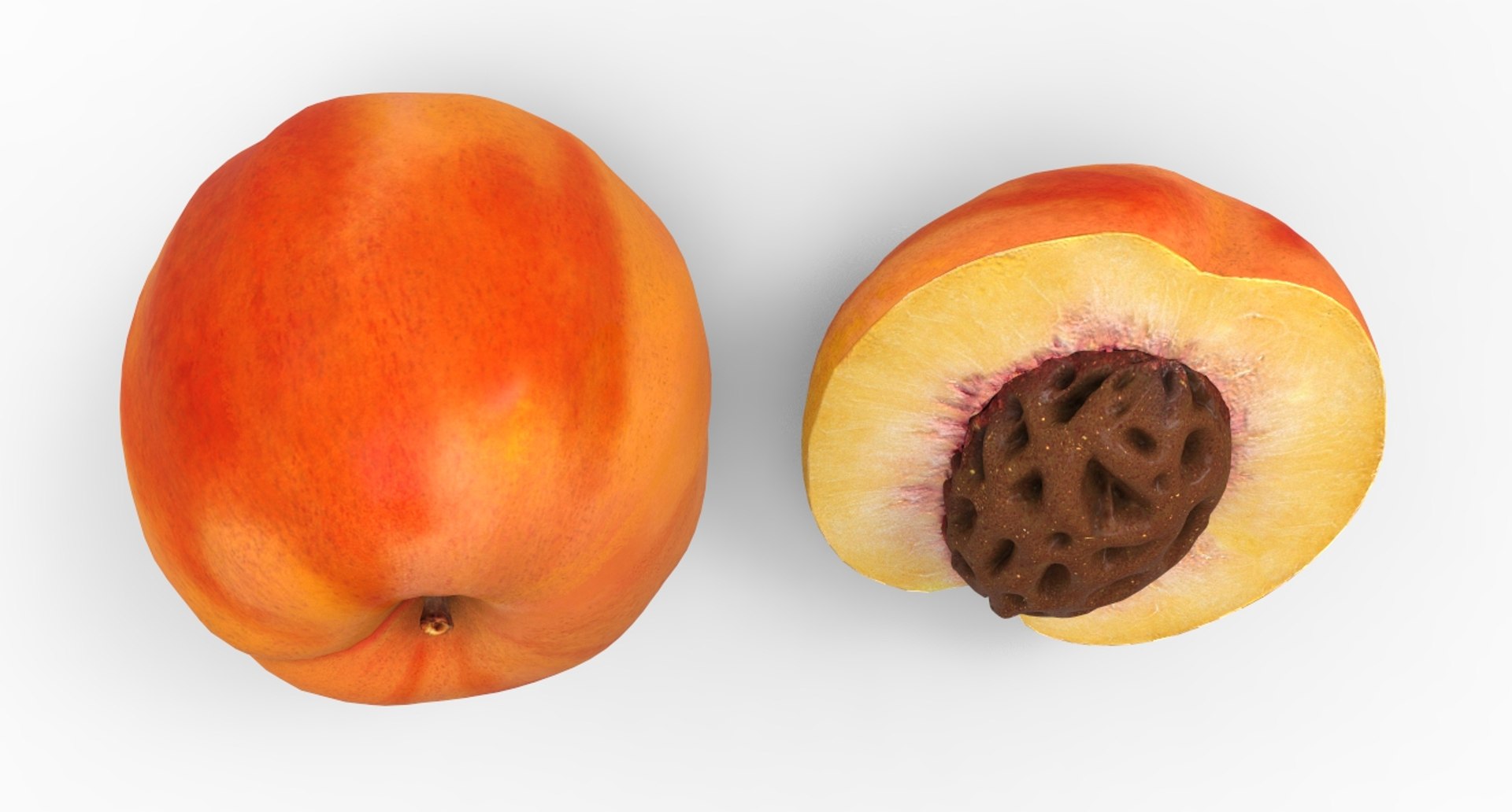 Peach fruit food model - TurboSquid 1534597