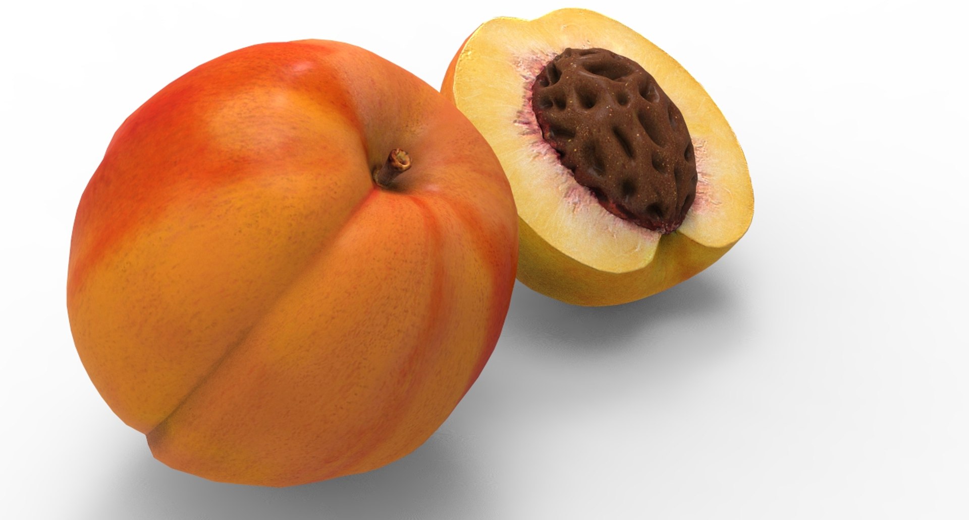 Peach fruit food model - TurboSquid 1534597
