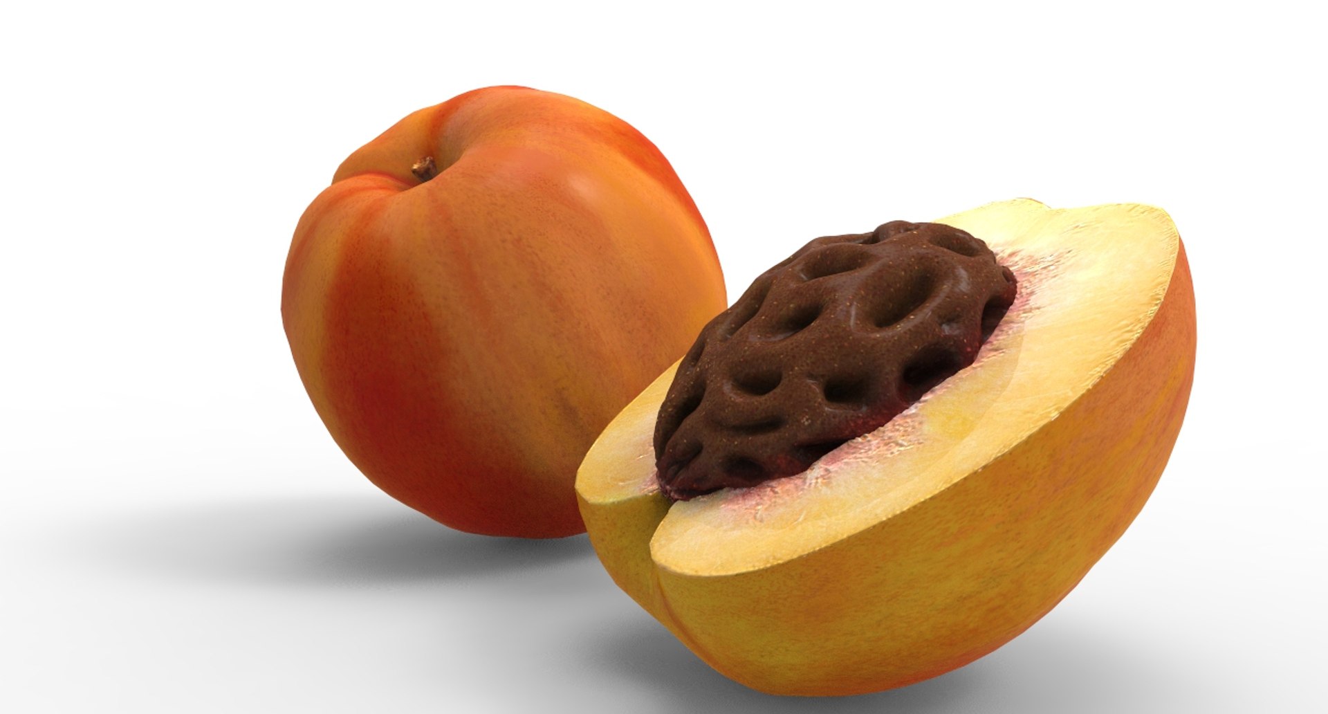 Peach fruit food model - TurboSquid 1534597