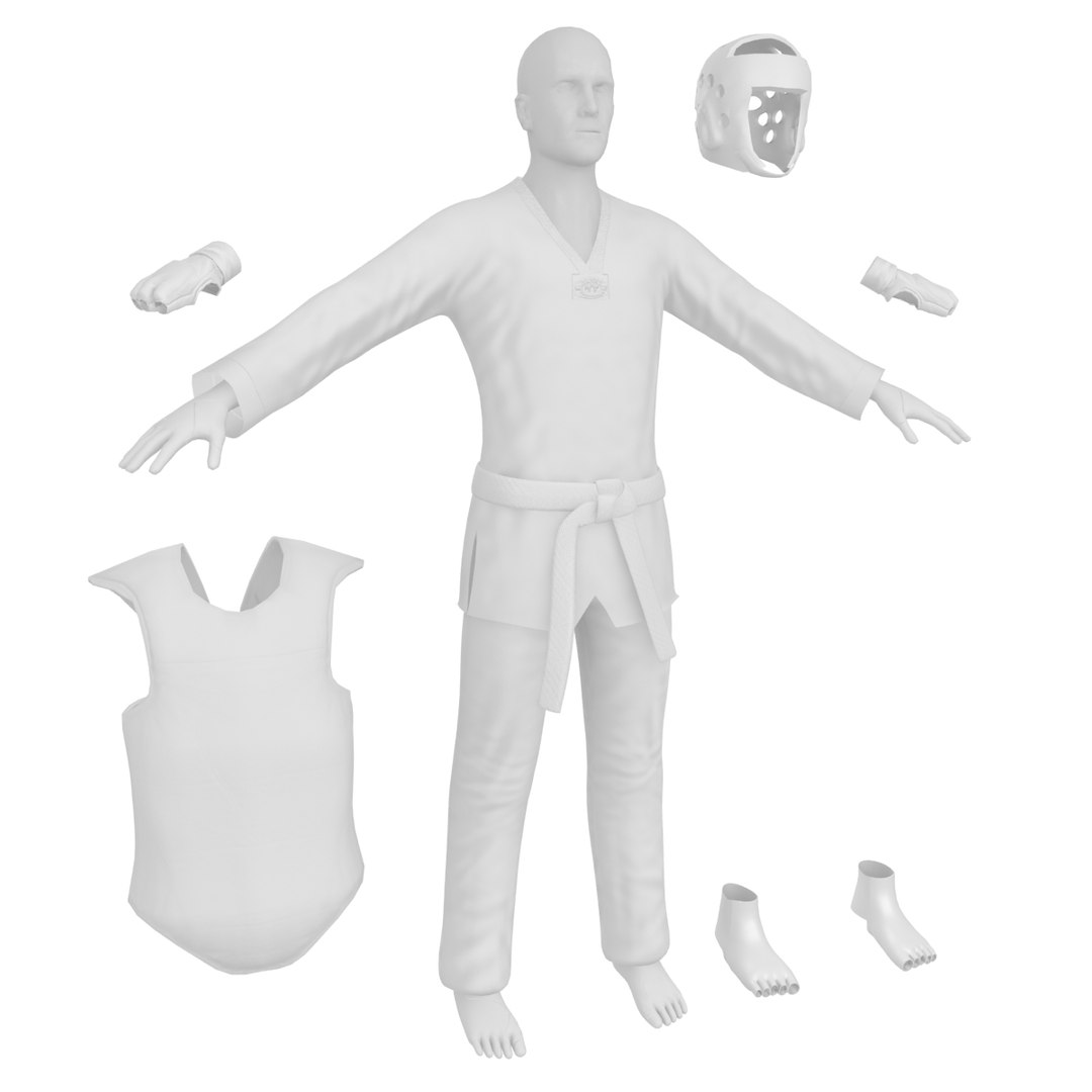 Taekwondo martial artist 3D model - TurboSquid 1292986