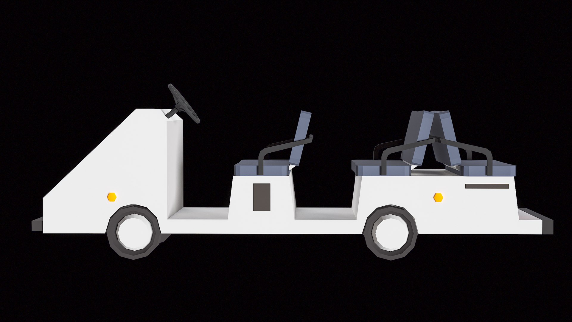 Cartoon Airport Cart 09 Lowpoly Vehicle PBR 3D Model - TurboSquid 2152817