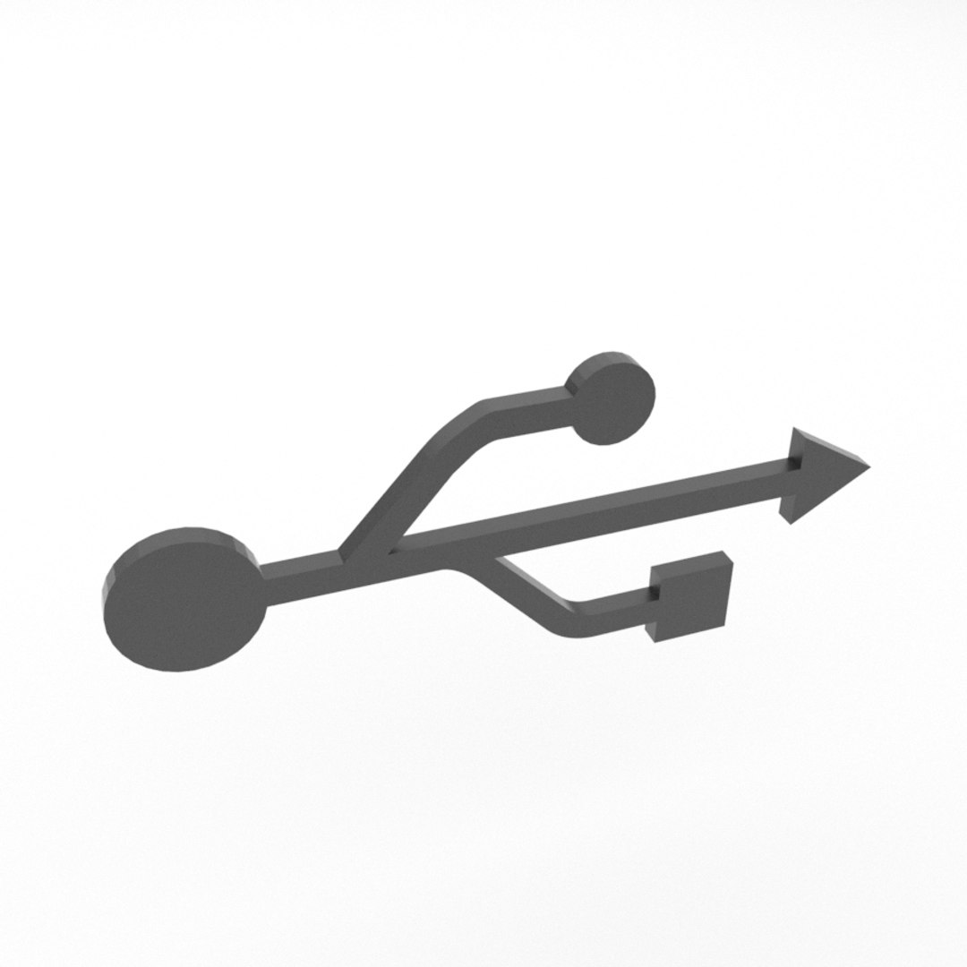 Usb logo 3D - TurboSquid 1626477