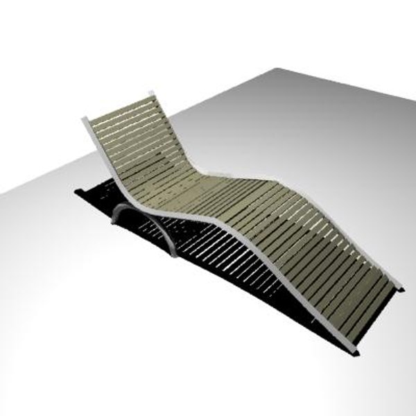3d model pool chair