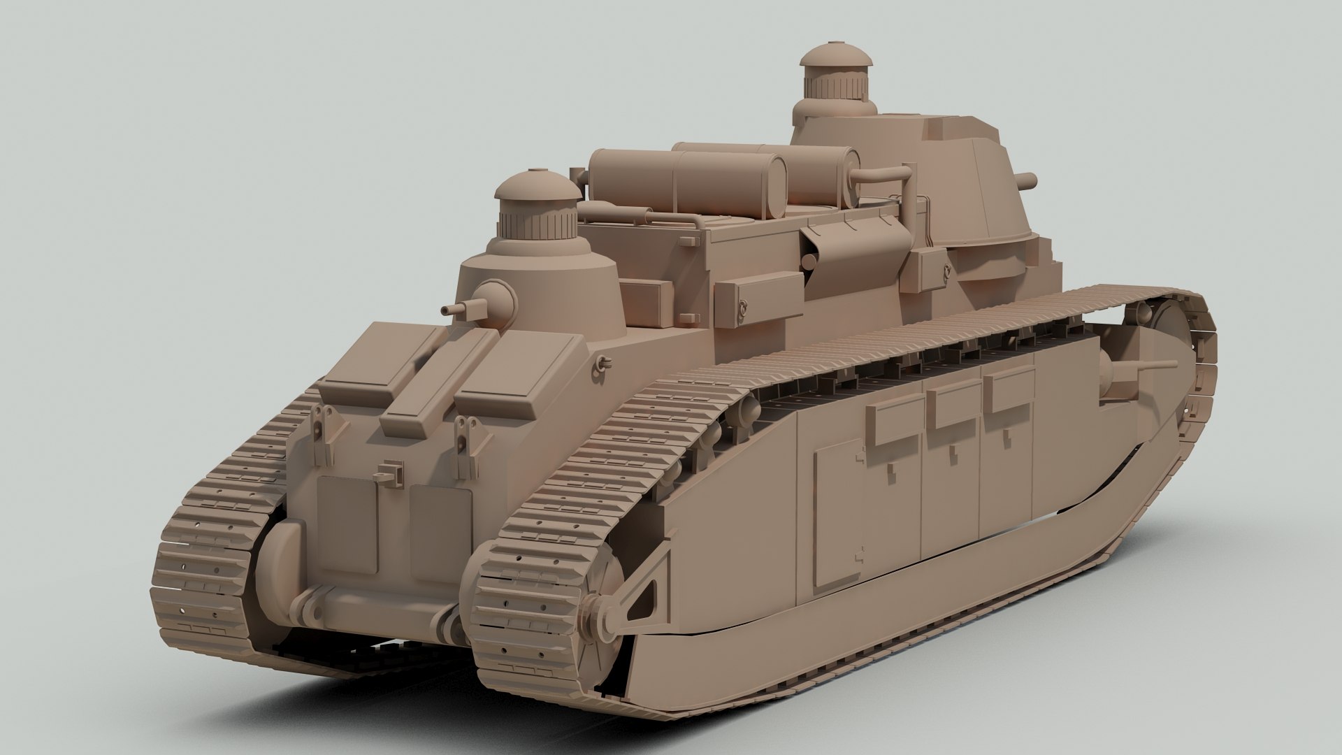 3D Ww2 Tank Char Fcm Model - TurboSquid 1472030