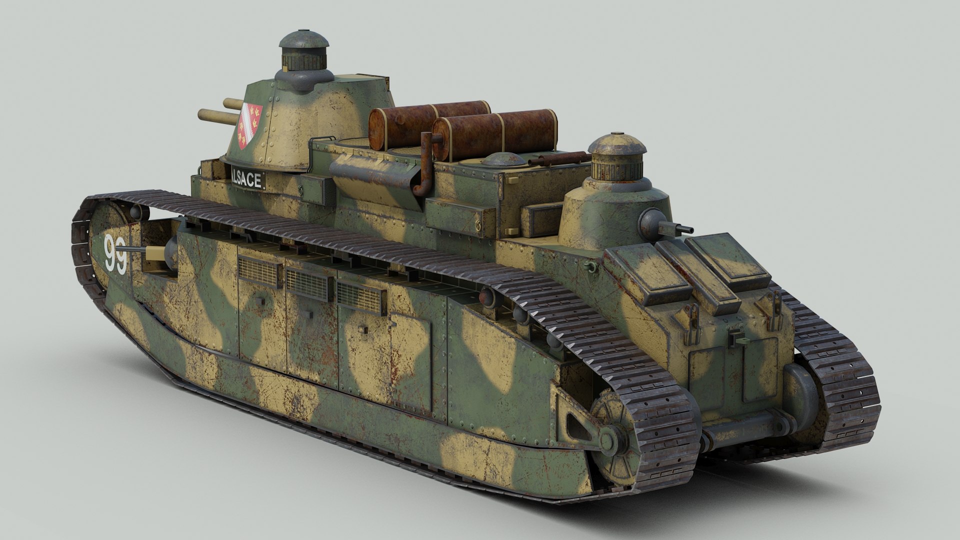 3D Ww2 Tank Char Fcm Model - TurboSquid 1472030