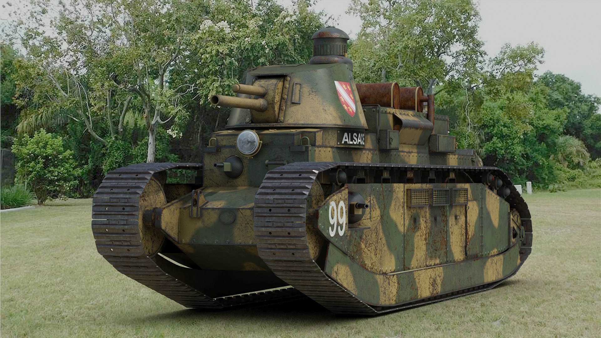 3D Ww2 Tank Char Fcm Model - TurboSquid 1472030