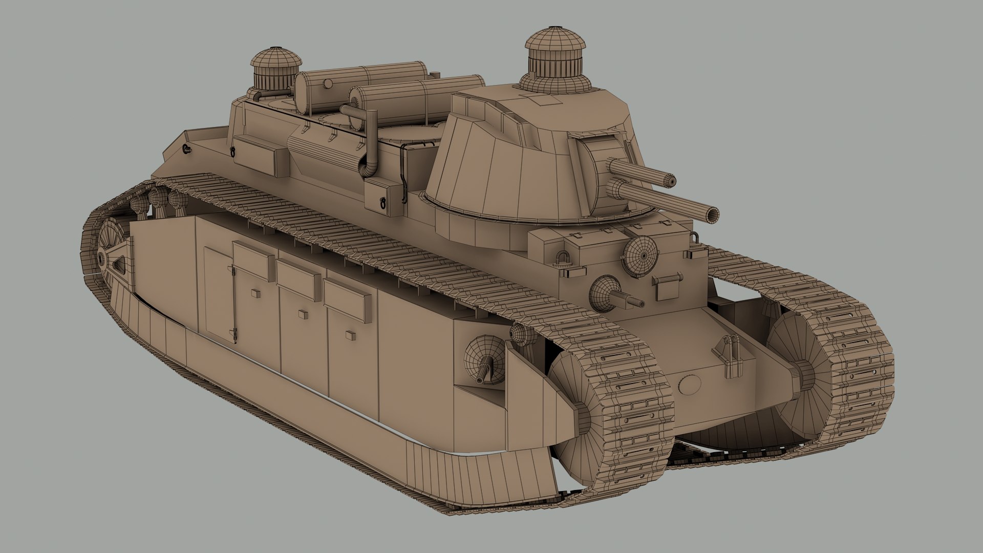 3D Ww2 Tank Char Fcm Model - TurboSquid 1472030