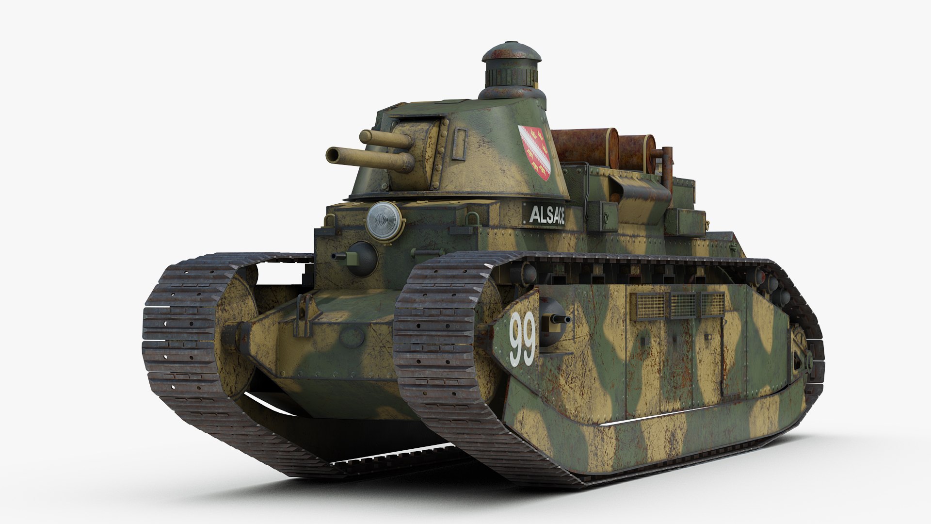 3D Ww2 Tank Char Fcm Model - TurboSquid 1472030