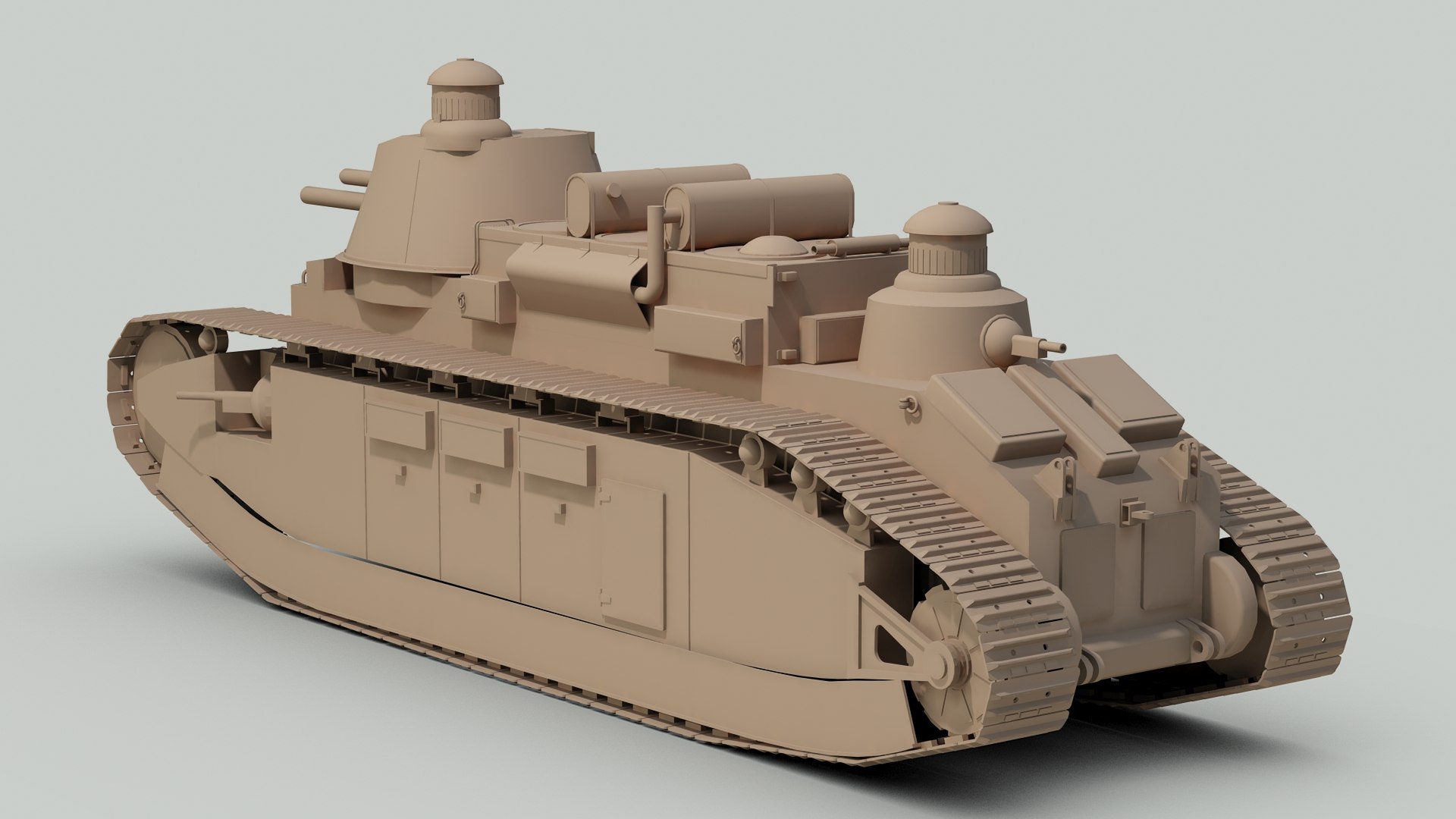 3D Ww2 Tank Char Fcm Model - TurboSquid 1472030
