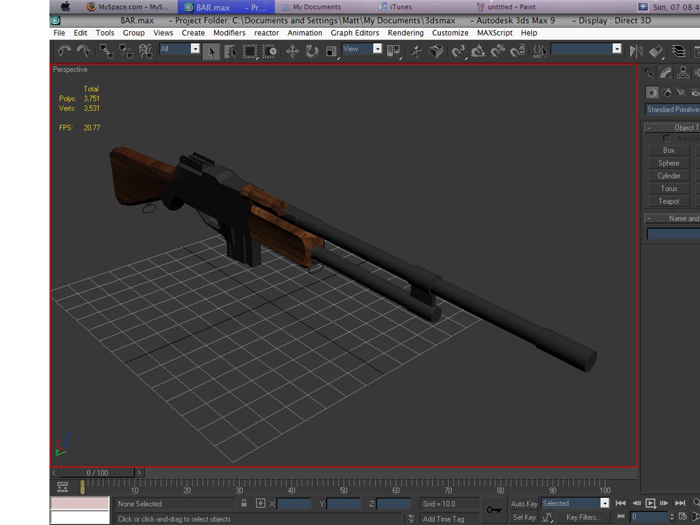 free browning automatic rifle bar 3d model