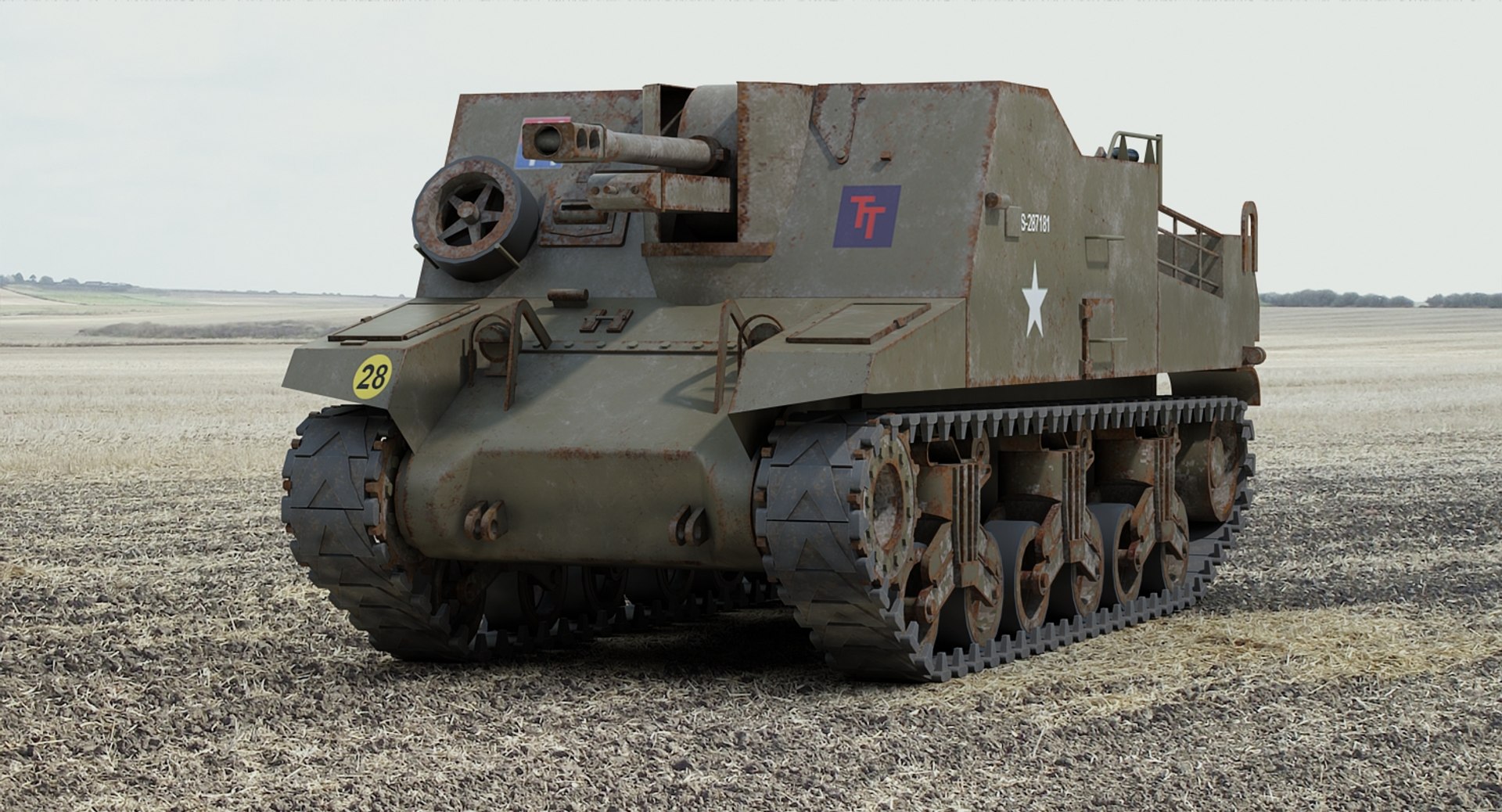 Ww2 Sexton Artillery 3d Max