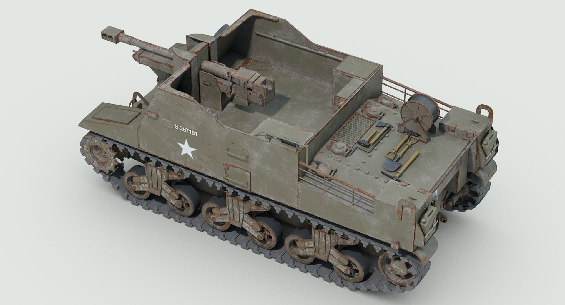 Ww2 Sexton Artillery 3d Max