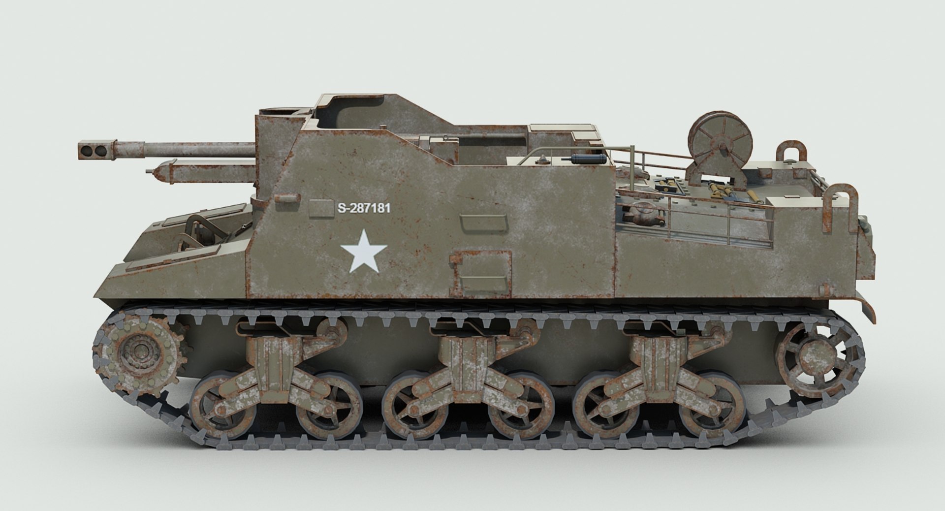 Ww2 Sexton Artillery 3d Max