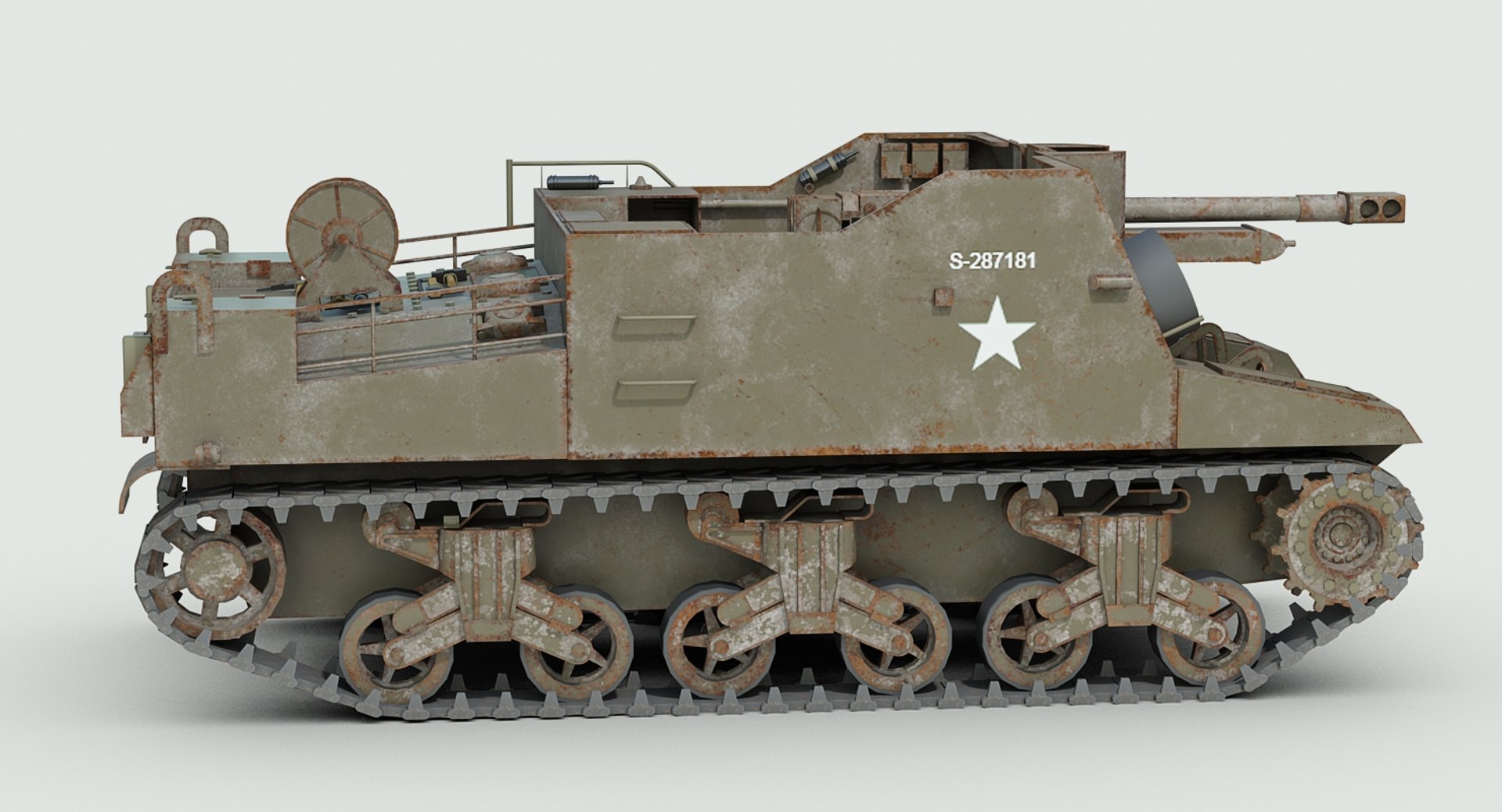 Ww2 Sexton Artillery 3d Max