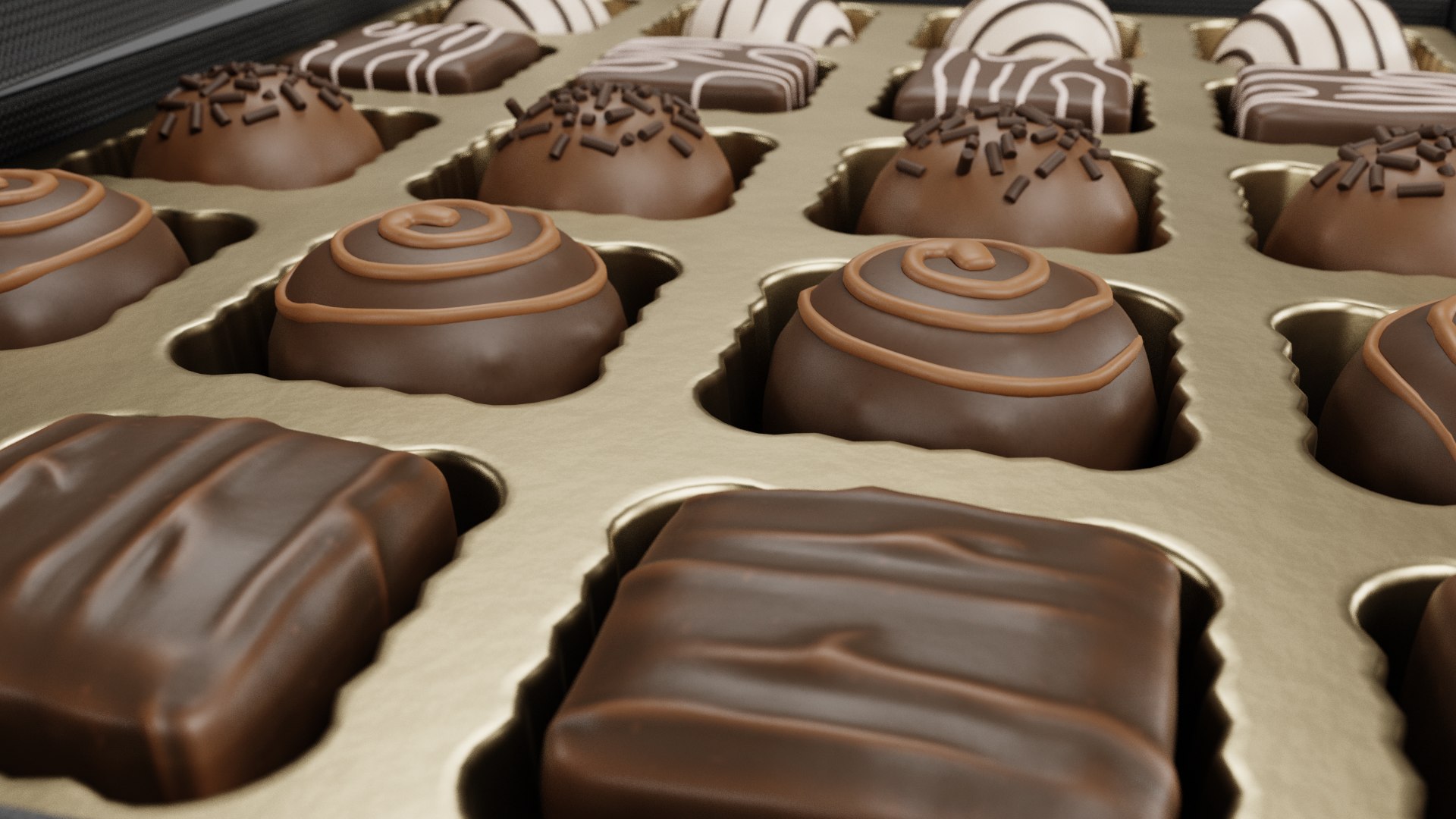 Chocolate box 3D model - TurboSquid 1518532