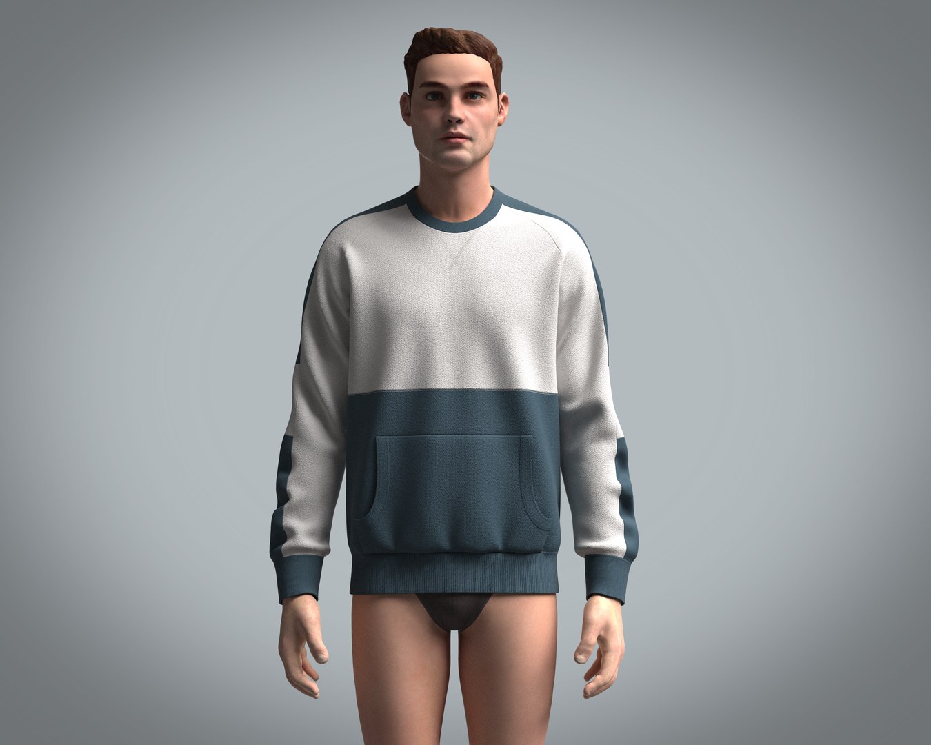 Raglan With Pocket Sweatshirt 3D Model - TurboSquid 2029387