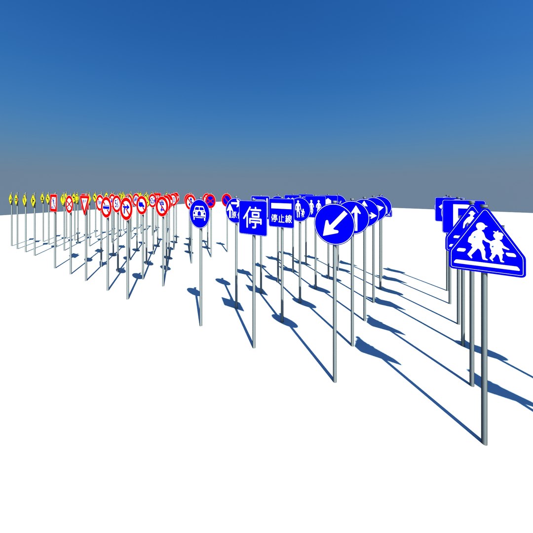 80 Road Signs Model - TurboSquid 1157000