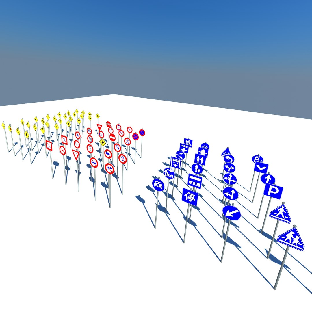 80 Road Signs Model - TurboSquid 1157000