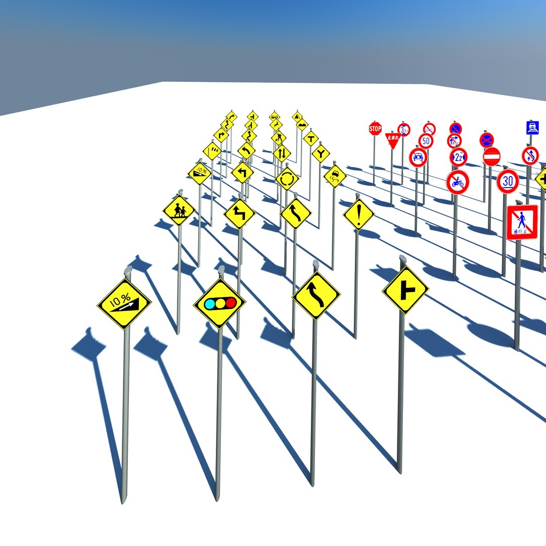 80 Road Signs Model - TurboSquid 1157000