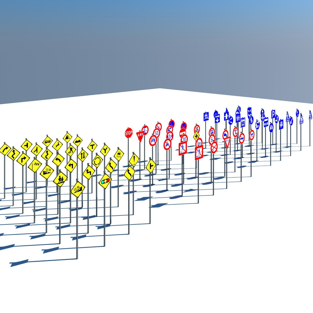 80 Road Signs Model - TurboSquid 1157000