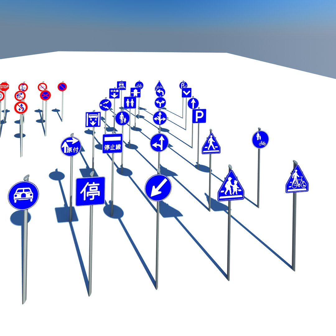 80 Road Signs Model - TurboSquid 1157000