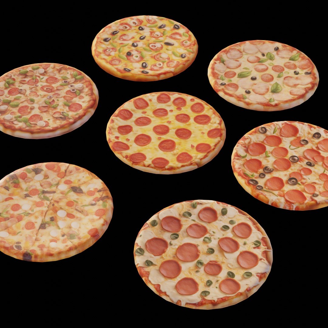3D Pizza Collection Set Fast Food - TurboSquid 2132048