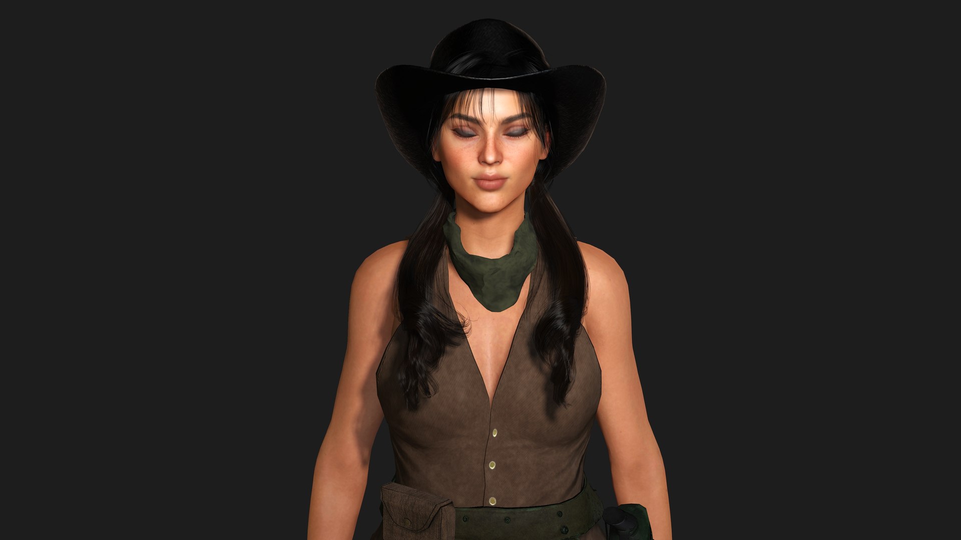 3D AAA 3D REALISTIC FEMALE CHARACTER - WILD WEST COWGIRL 02 ...