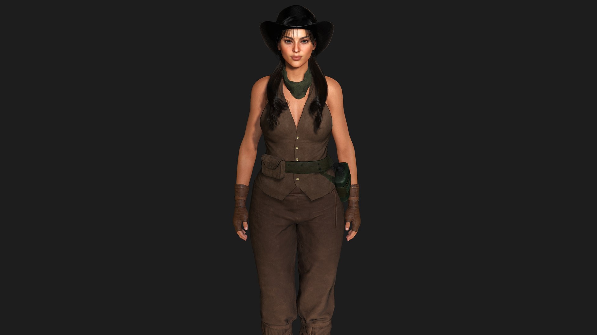 3D AAA 3D REALISTIC FEMALE CHARACTER - WILD WEST COWGIRL 02 ...