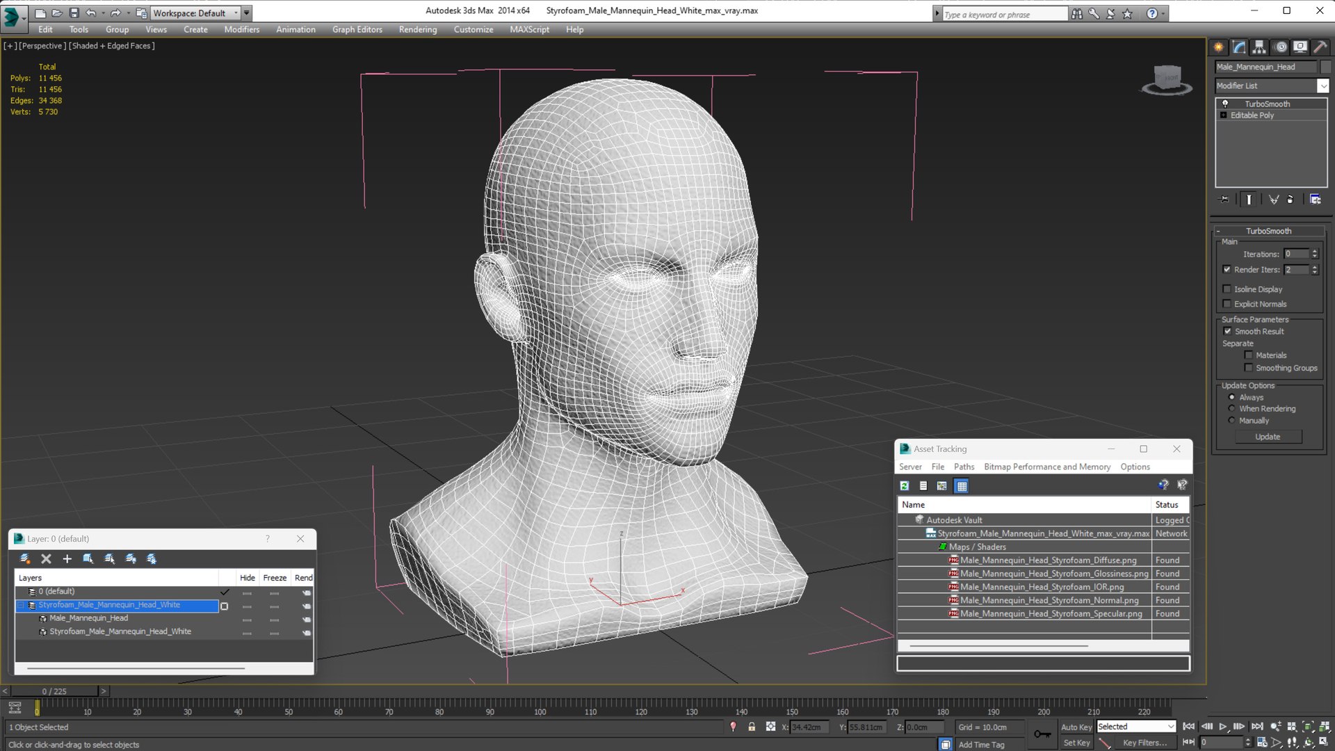 3D Styrofoam Male Mannequin Head White - TurboSquid 2211529