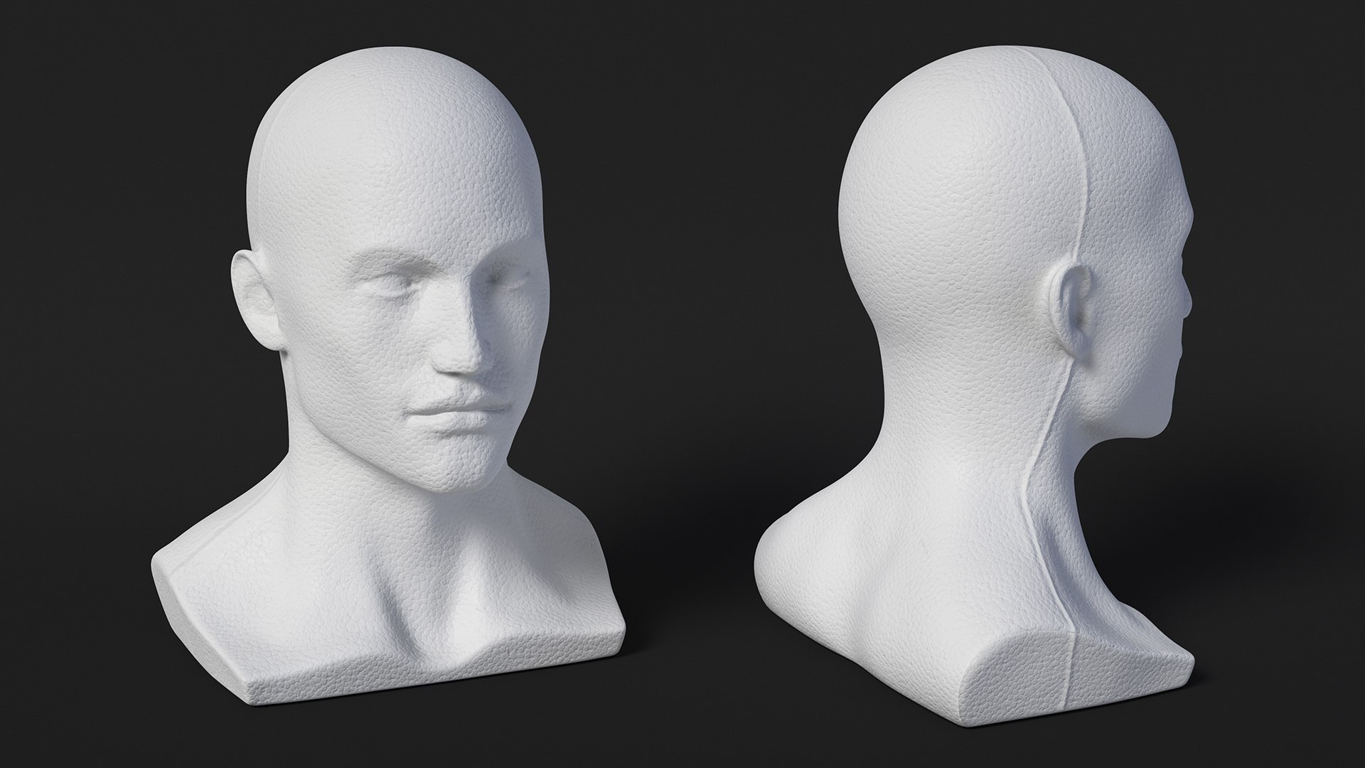 3D Styrofoam Male Mannequin Head White - TurboSquid 2211529