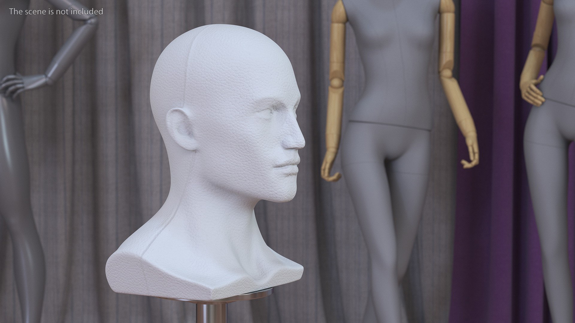 3D Styrofoam Male Mannequin Head White - TurboSquid 2211529