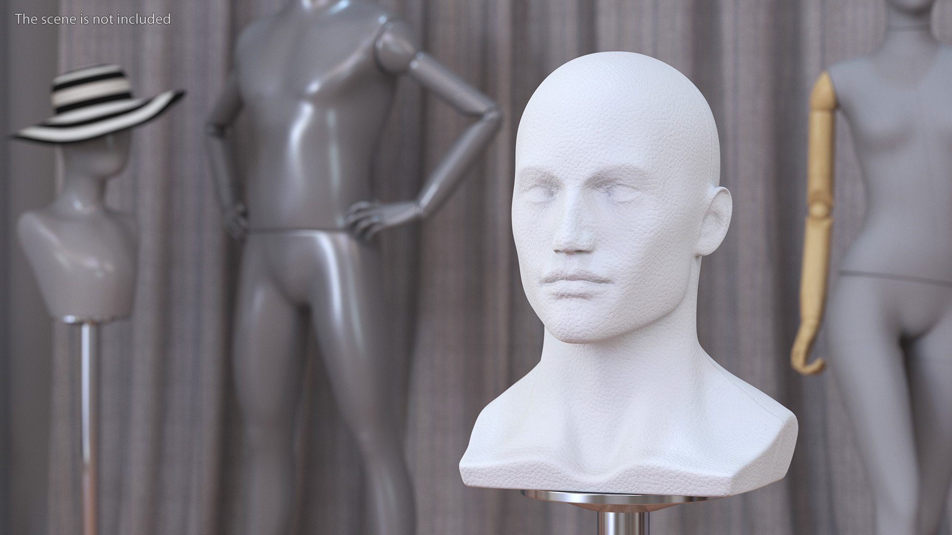 3D Styrofoam Male Mannequin Head White - TurboSquid 2211529
