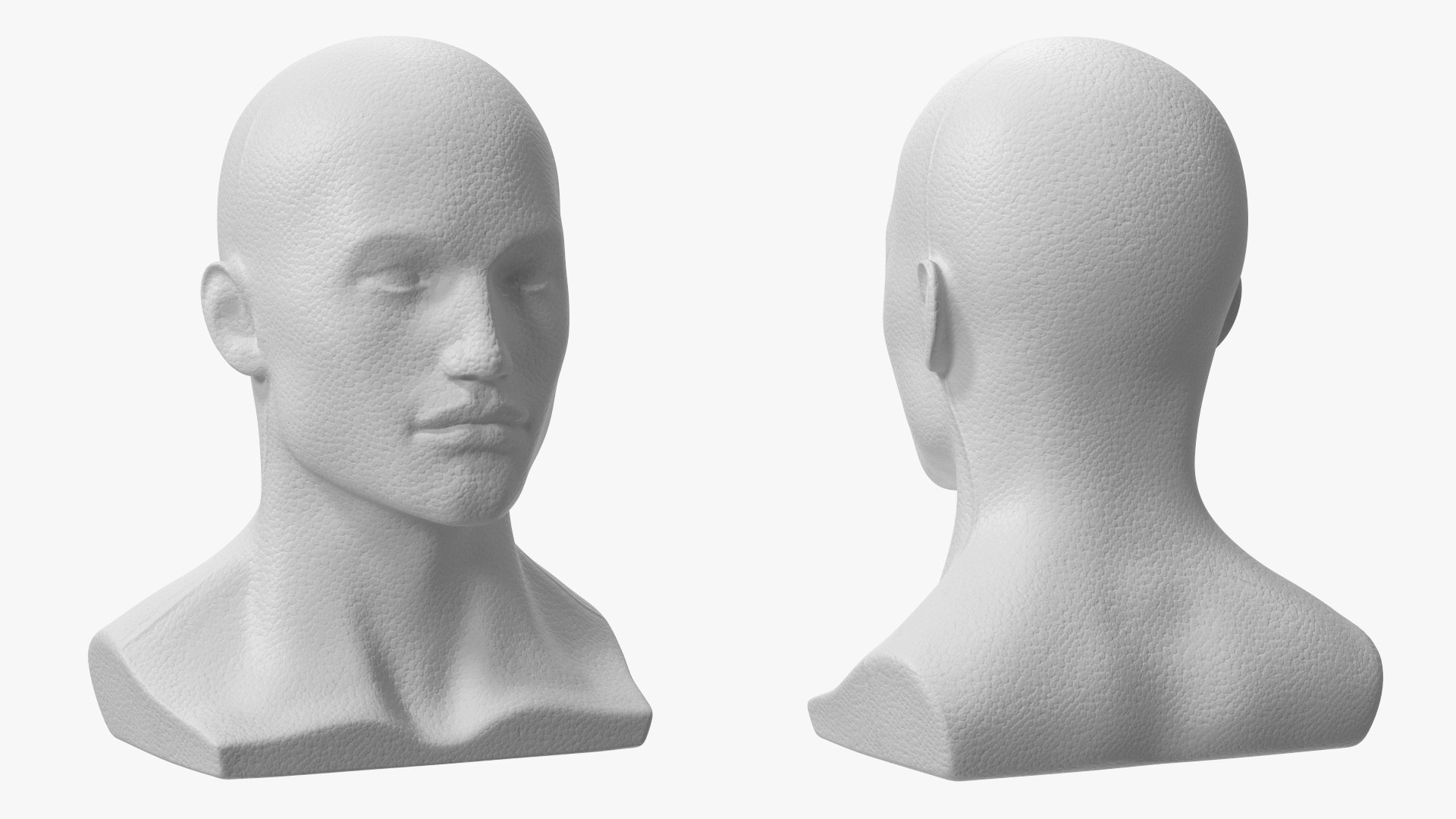 3D Styrofoam Male Mannequin Head White - TurboSquid 2211529