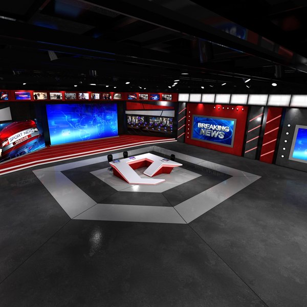 virtual set studio 3d model