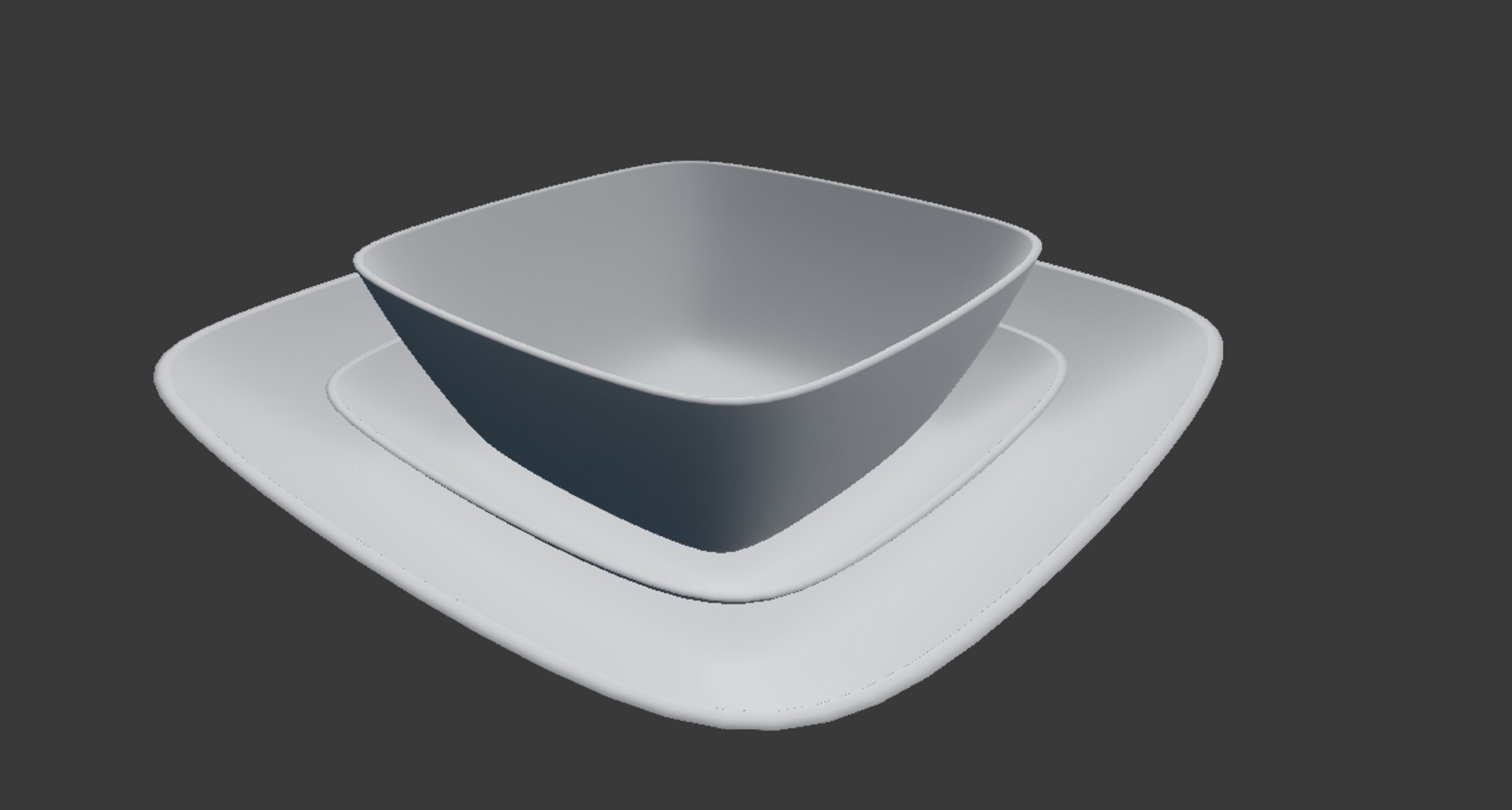 3d Model Square Plate Set