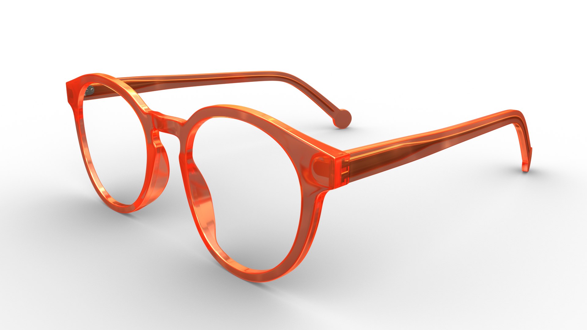 Fashion Round Glasses Transparent Red Frame 3D Model - TurboSquid 1901594