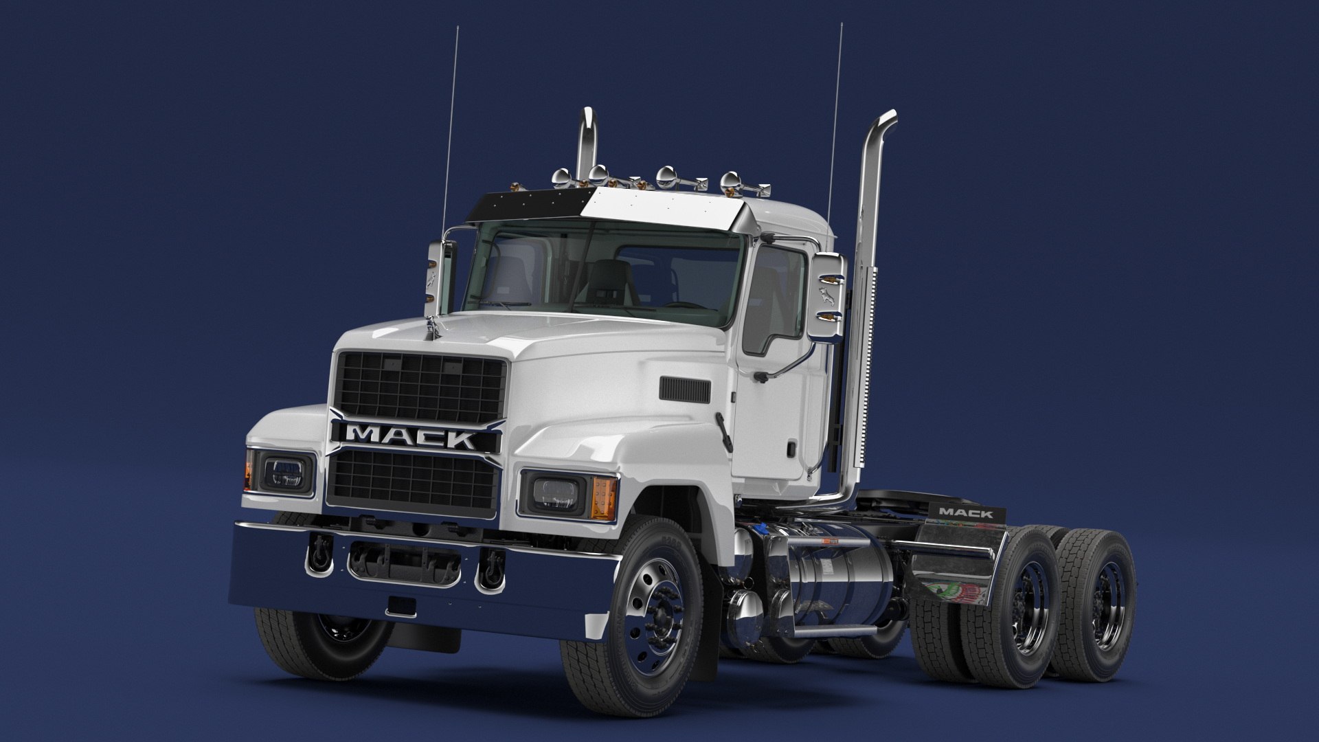 Mack Cargo Truck White Rigged For Maya 3D - TurboSquid 2350764