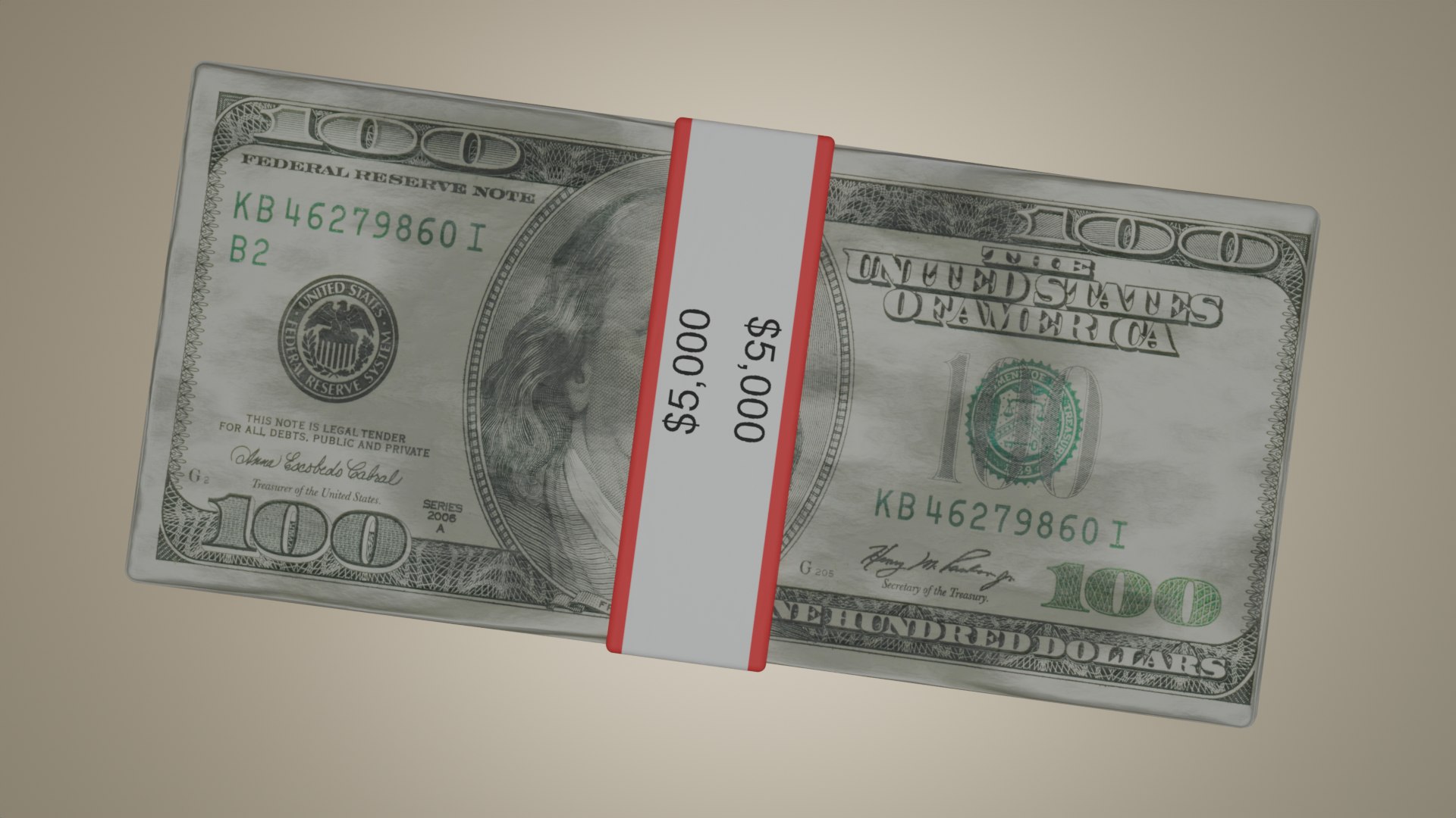 3D Money Bundle 3D Model Model - TurboSquid 1994253