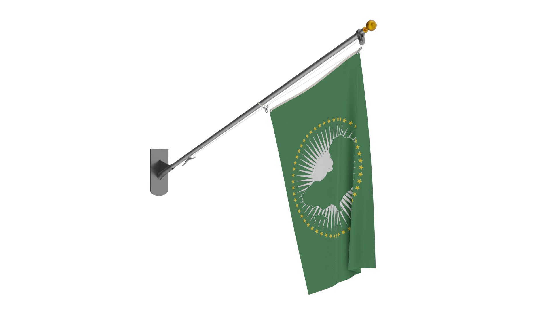 Wall Flag African Union 3D Model - TurboSquid 2232565
