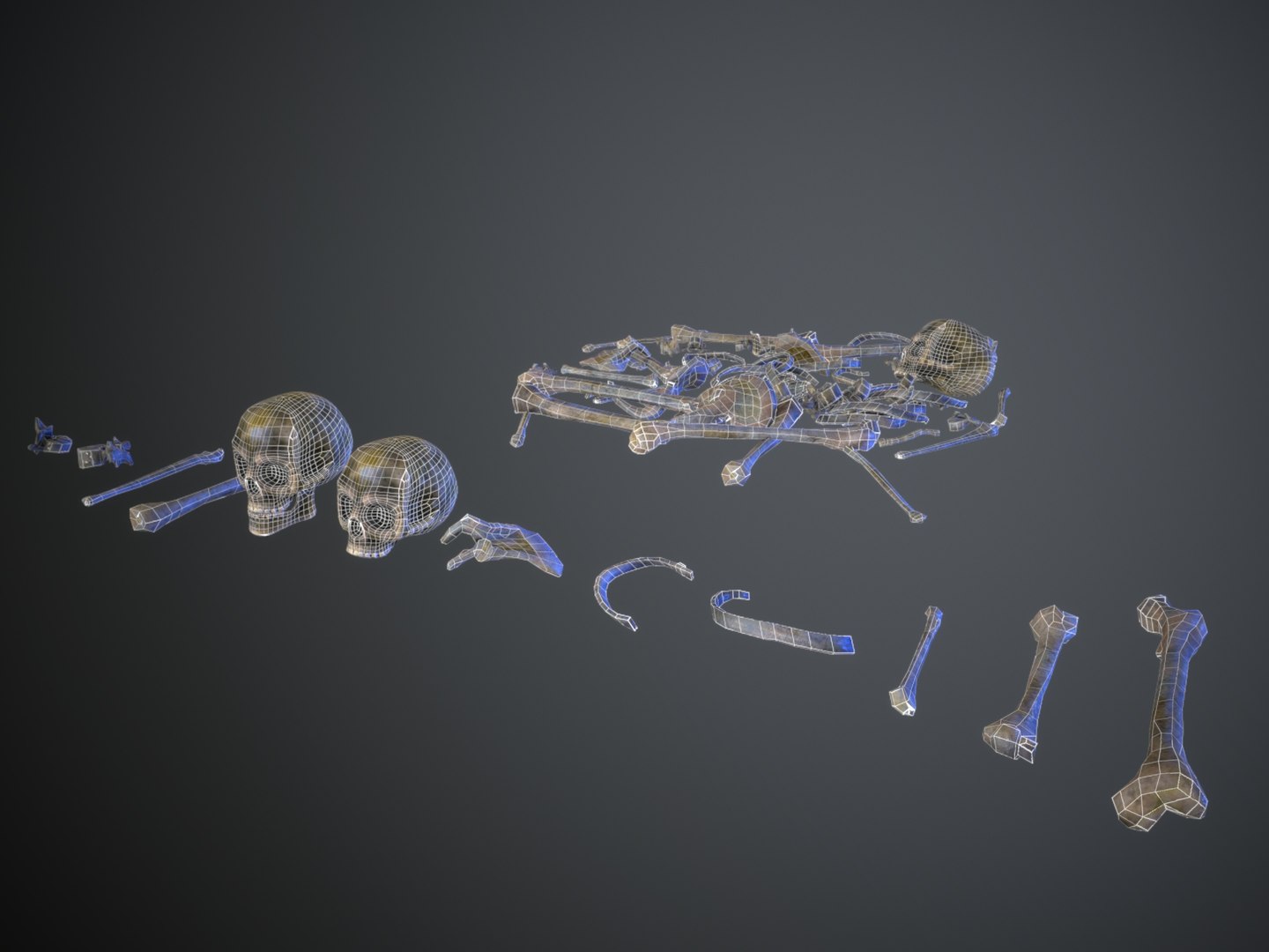 Skulls1 Infected Alien Bones Model - TurboSquid 1488540