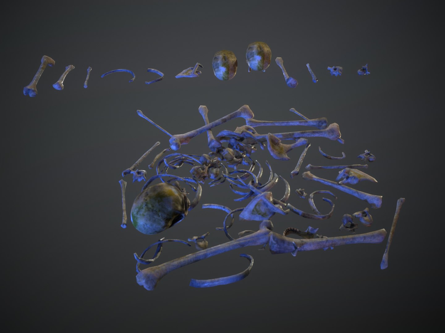 Skulls1 Infected Alien Bones Model - TurboSquid 1488540