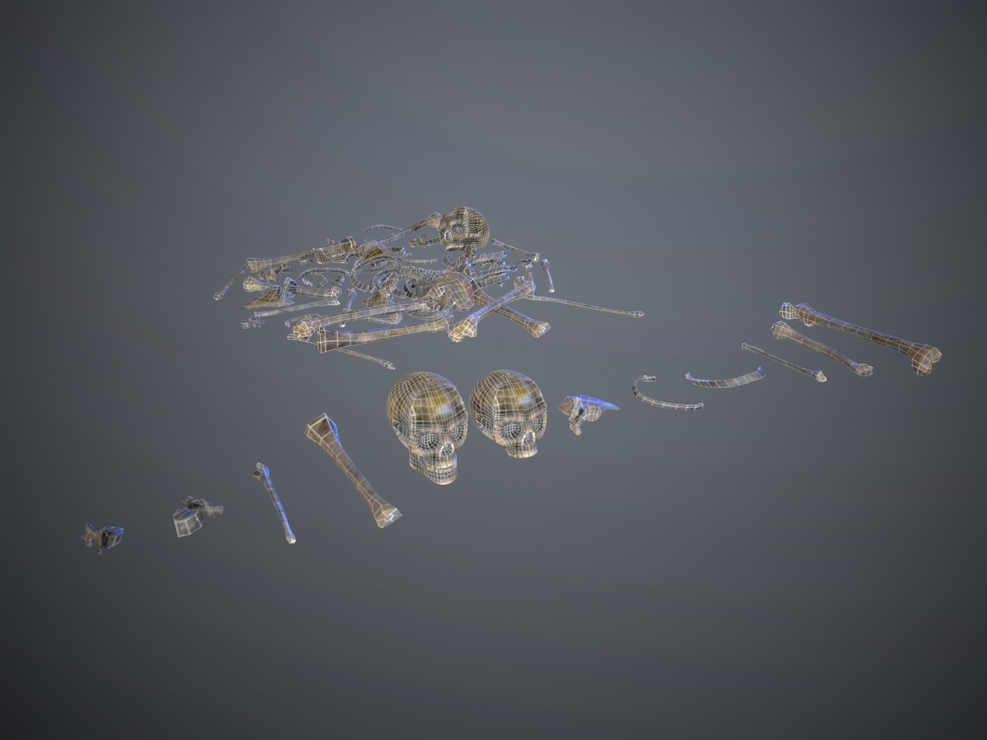 Skulls1 Infected Alien Bones Model - TurboSquid 1488540